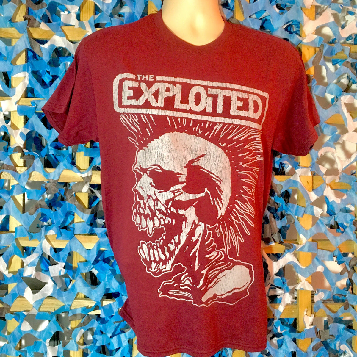 The Exploited - Skull - Burgundy Tee – Mainstage Merch