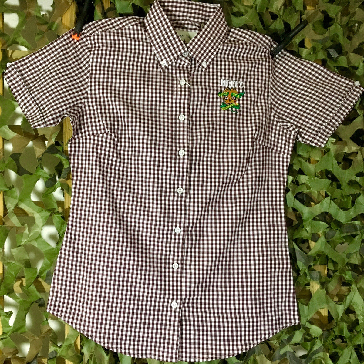 Blitz - Ladies Burgundy Gingham Check Shirt – Mainstage Merch