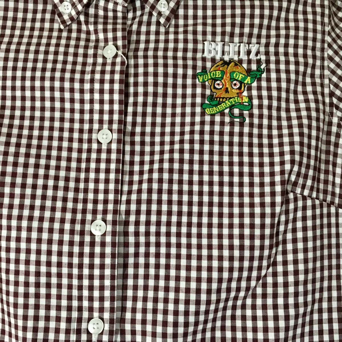 Blitz - Ladies Burgundy Gingham Check Shirt – Mainstage Merch