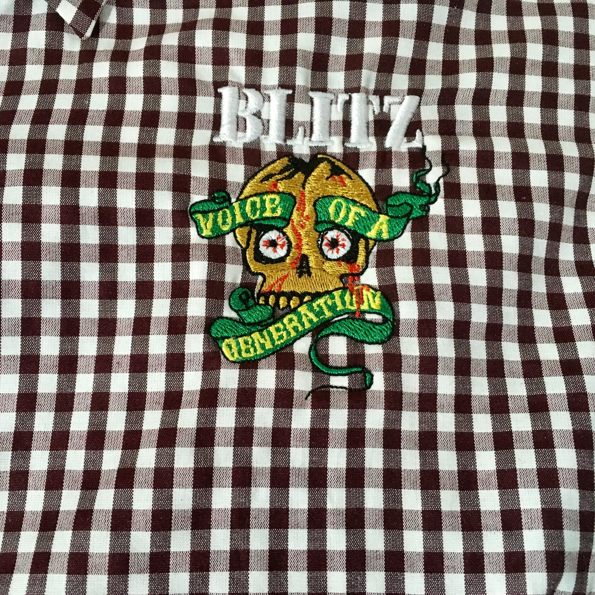 Blitz - Ladies Burgundy Gingham Check Shirt – Mainstage Merch
