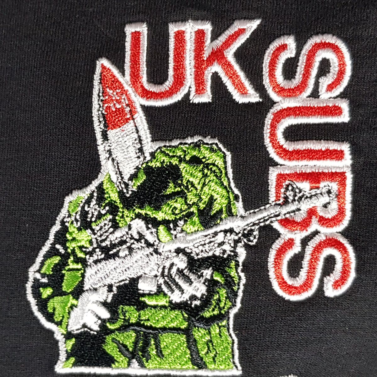 UK Subs - Warhead Embroidered, Black, Long Sleeve T-Shirt – Mainstage Merch